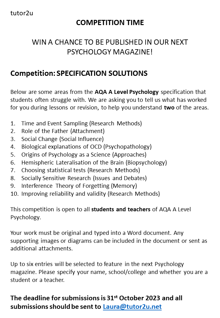 Competition: Specification Solutions | Reference Library | Psychology ...