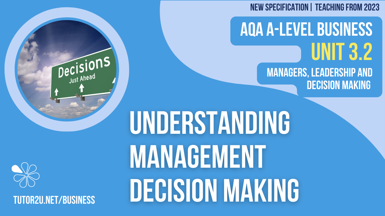 3.2.2 Understanding management decision making | Reference Library ...