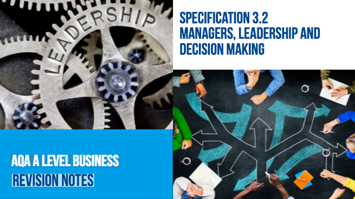 AQA A Level Business Study Resources for 3.2 - Managers, Leadership and ...