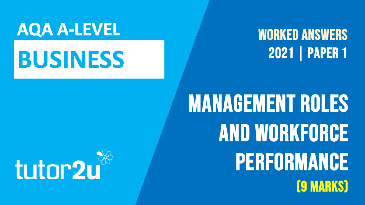 Management Roles and Workforce Performance (AQA Paper 1 2021 Q20 ...