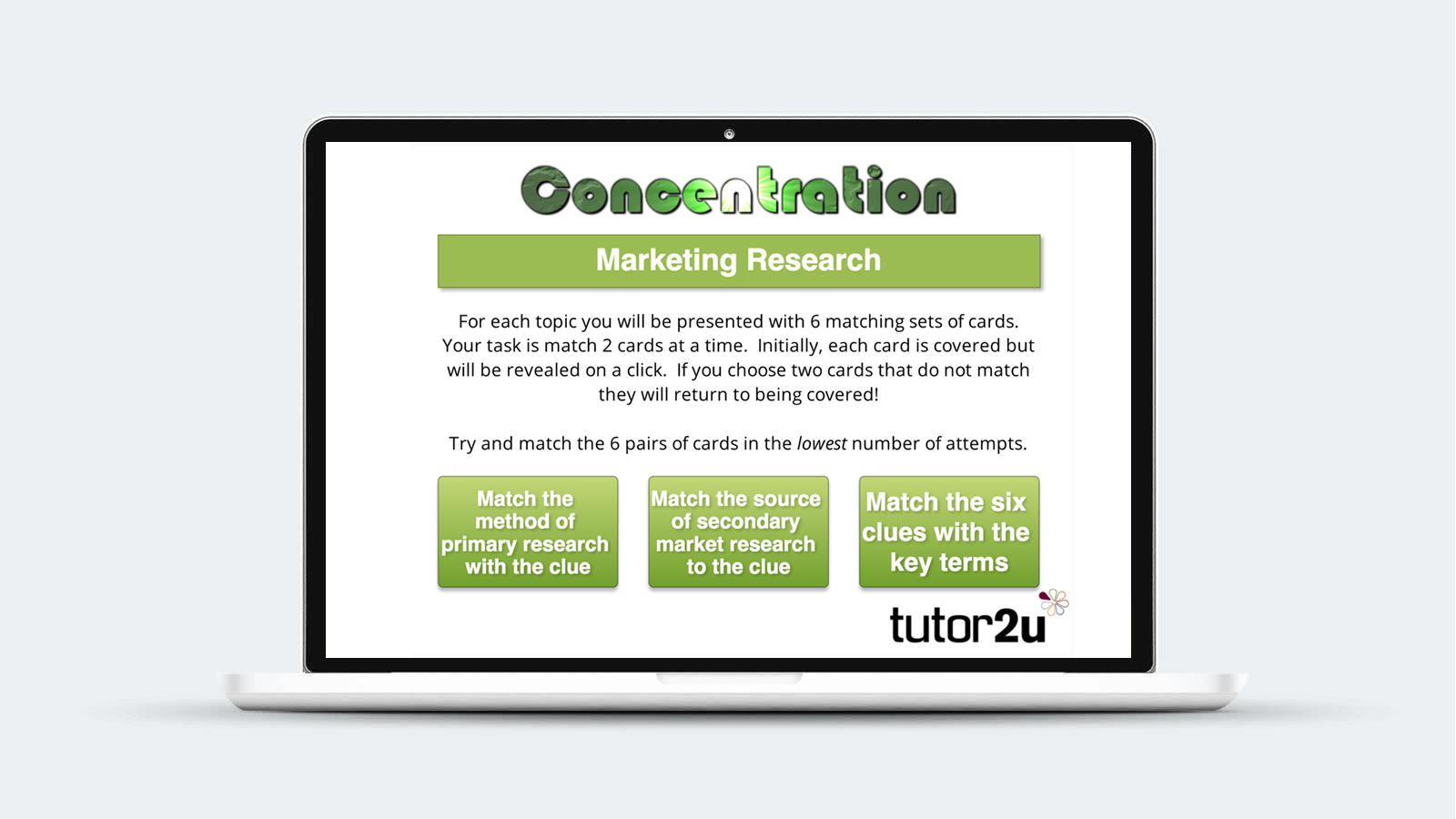 Marketing Research "Concentration" Activity | Reference Library ...