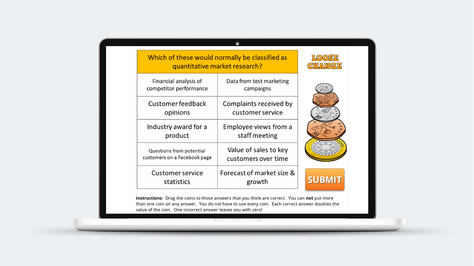 Marketing Research "Loose Change" Activity | Reference Library ...