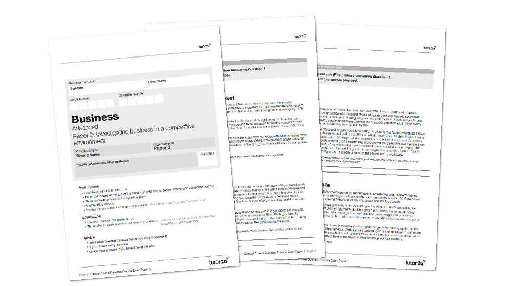 Paper 3 Practice Exam for Edexcel A-Level Business | Reference Library ...