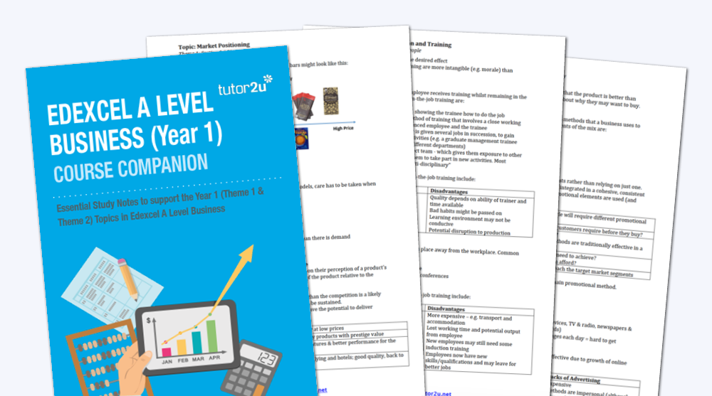 Year 1 Course Companion for Edexcel A-Level Business | Shop | tutor2u