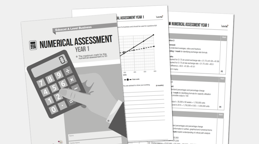 Year 1 Numerical Assessment for Edexcel A-Level Business | Shop | tutor2u