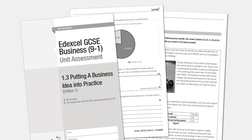 Theme 1.3 Unit Assessment for Edexcel GCSE (9-1) Business | Shop | tutor2u