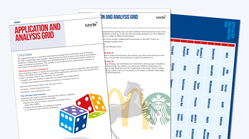 Application and Analysis Grid (AQA & Edexcel) | Shop | tutor2u
