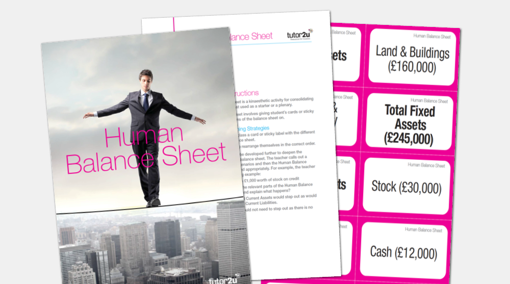 Human Balance Sheet | Shop | tutor2u