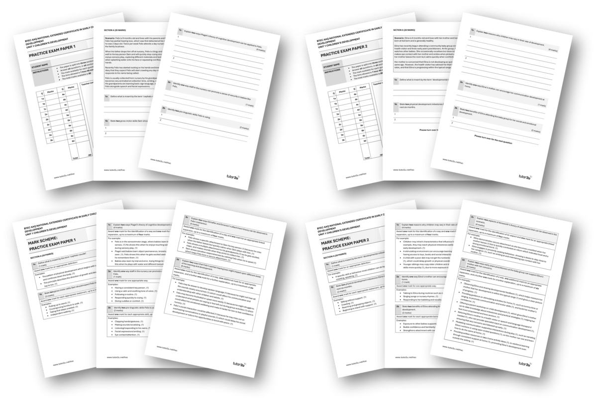 Unit 1 Children's Development Exam Practice Papers for AAQ BTEC ...