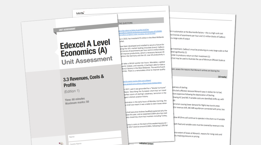 Theme 3.3 (Revenues Costs and Profits) Unit Assessment for Edexcel A ...
