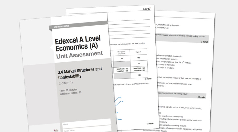 Theme 3.4 (Market Structures and Contestability) Unit Assessment for ...