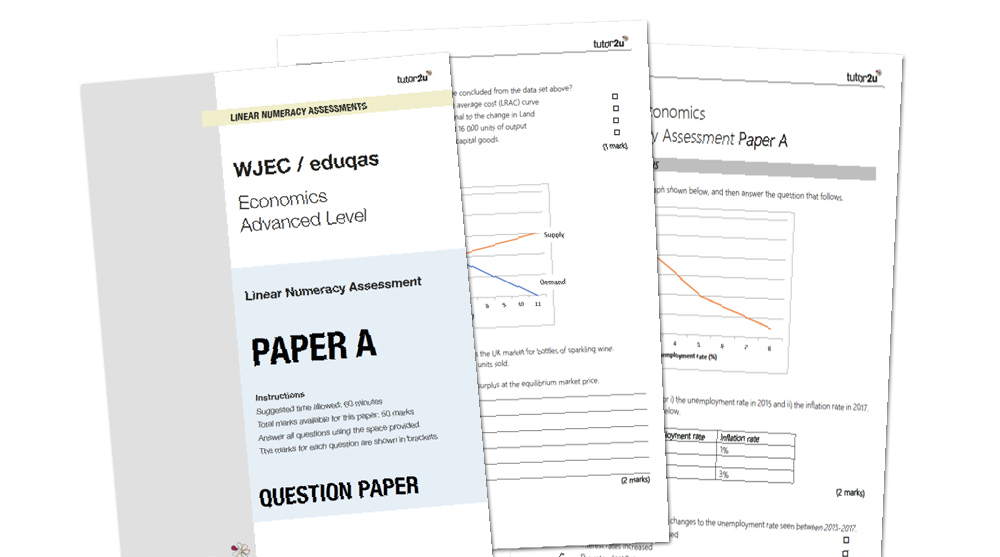 WJEC / eduqas A Level Economics Linear Numeracy Assessments | Shop ...