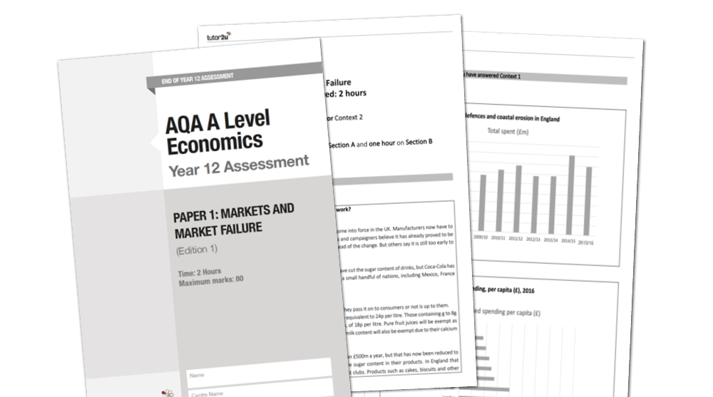 Year 12 Assessment: Paper 1 (Micro) for AQA A Level Economics Edition 1 ...