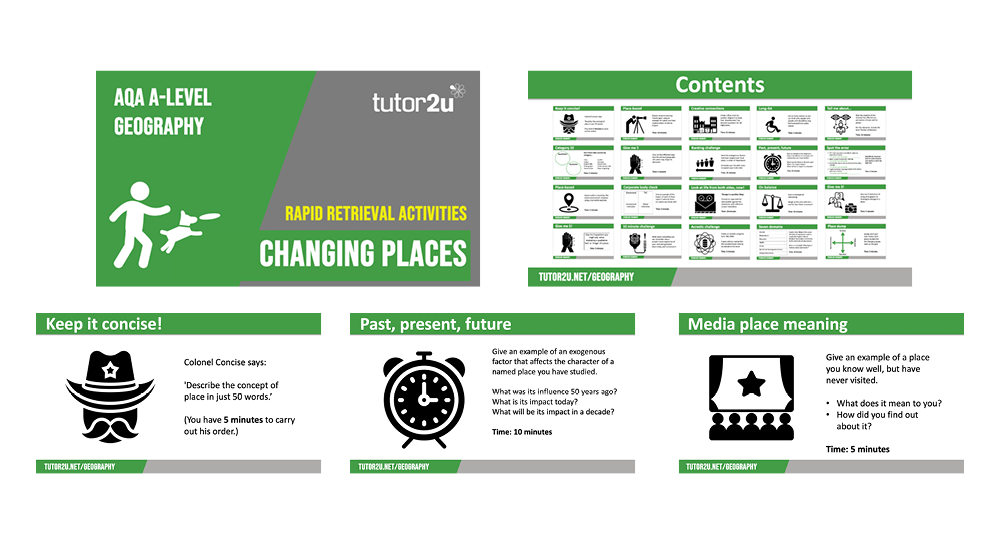 Changing Places Knowledge Retrieval Activities Pack for AQA A-Level ...
