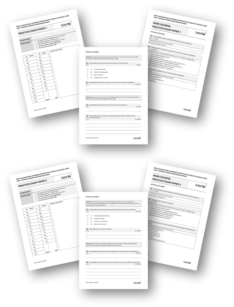 Unit 1 Human Lifespan & Development Exam Practice Papers for AAQ BTEC ...