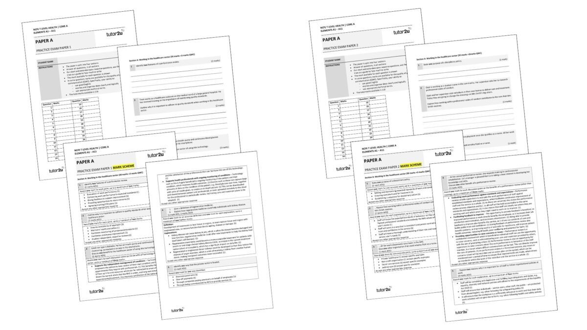 Paper A Exam Practice Papers for NCFE T Level Health (for exams up to ...