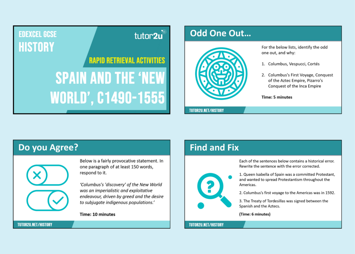 Spain and the New World (1490-1555) Knowledge Retrieval Activity Pack ...