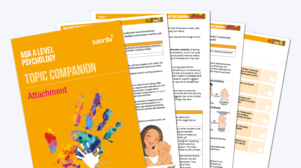 Attachment Topic Companion for AQA A-Level Psychology | Shop | tutor2u