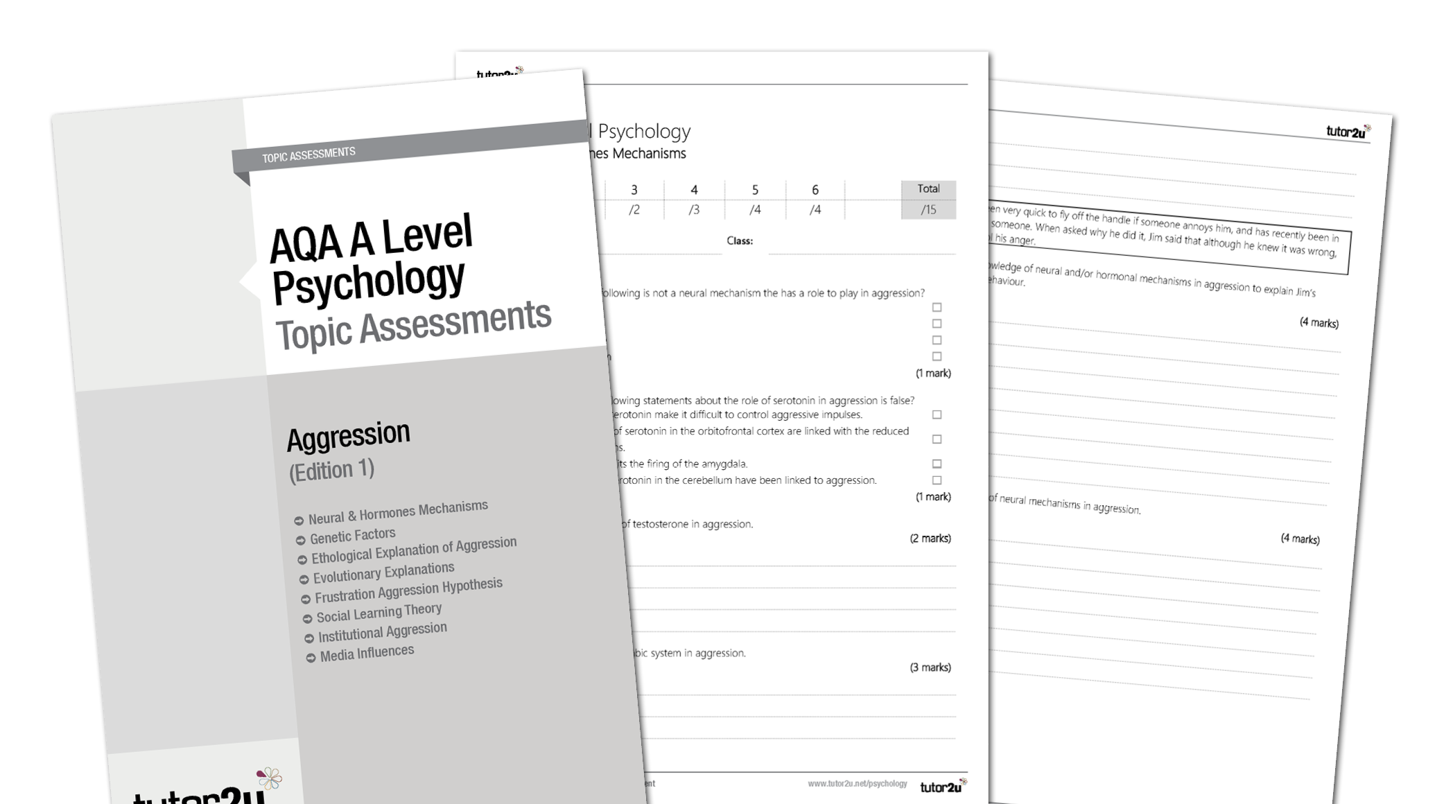 Aggression Topic Assessments for AQA A-Level Psychology (exams up to ...