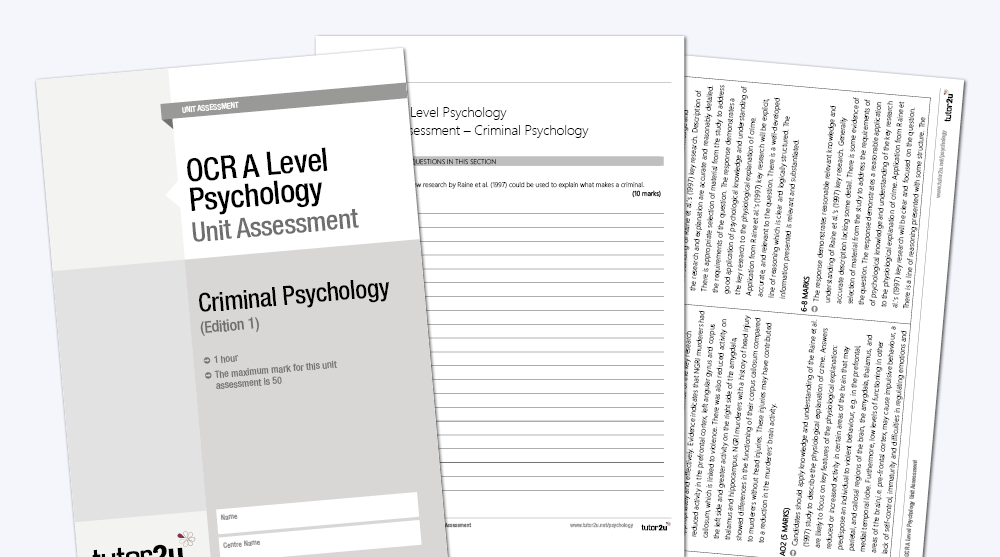 Criminal Psychology OCR A Level Psychology Unit Assessment Edition 1 ...