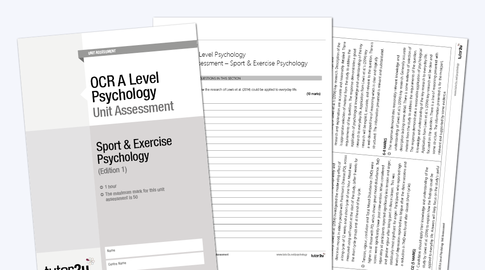 Sport & Exercise Psychology OCR A Level Psychology Unit Assessment ...