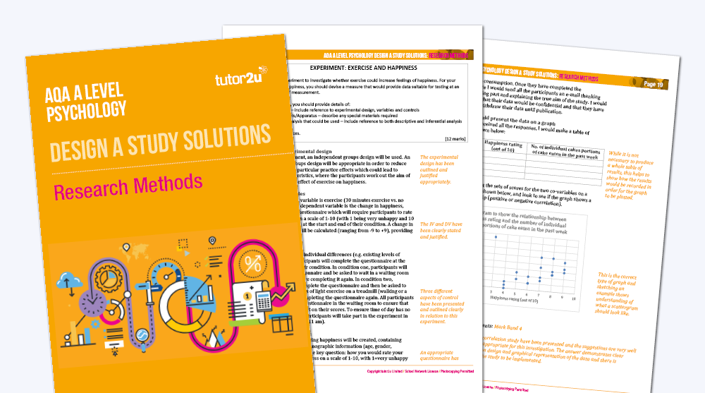Research Methods ‘Design A Study’ Worked Answers for AQA A-Level ...
