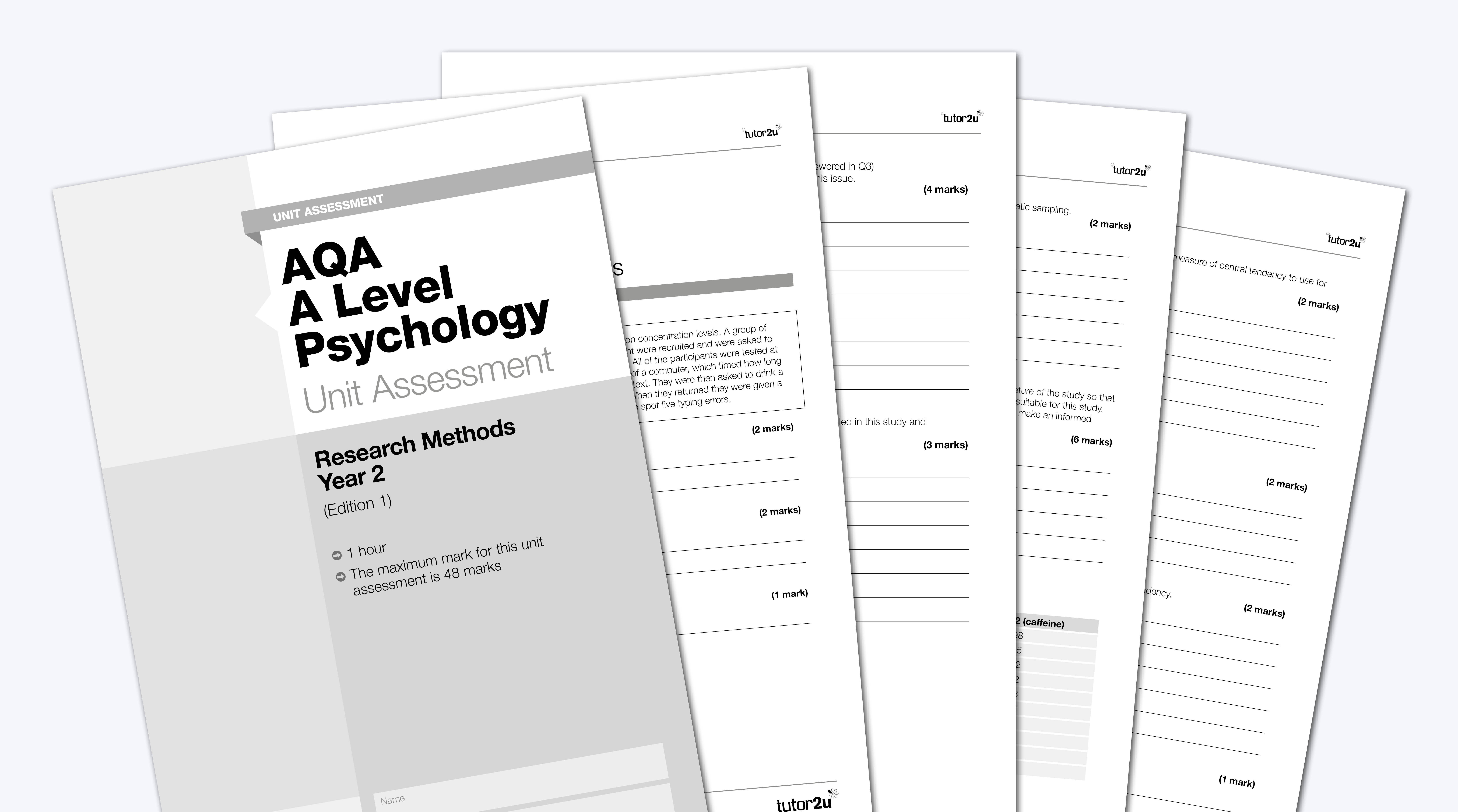 Research Methods (Year 2) Unit Assessment for AQA A-Level Psychology ...