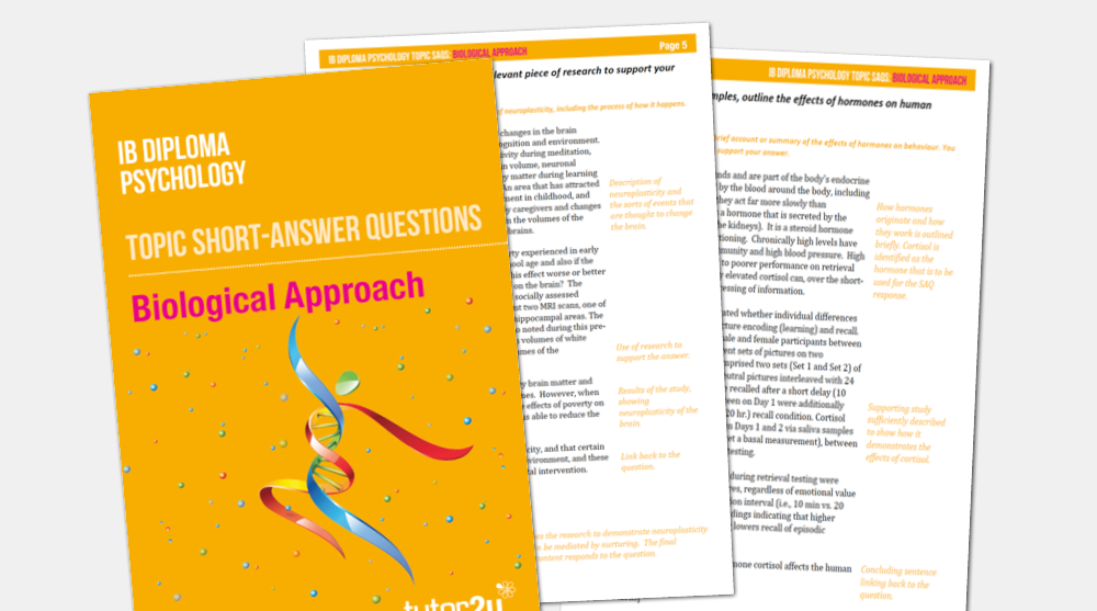 Biological Approach: IB Diploma Psychology Short Answer Questions SAQs ...