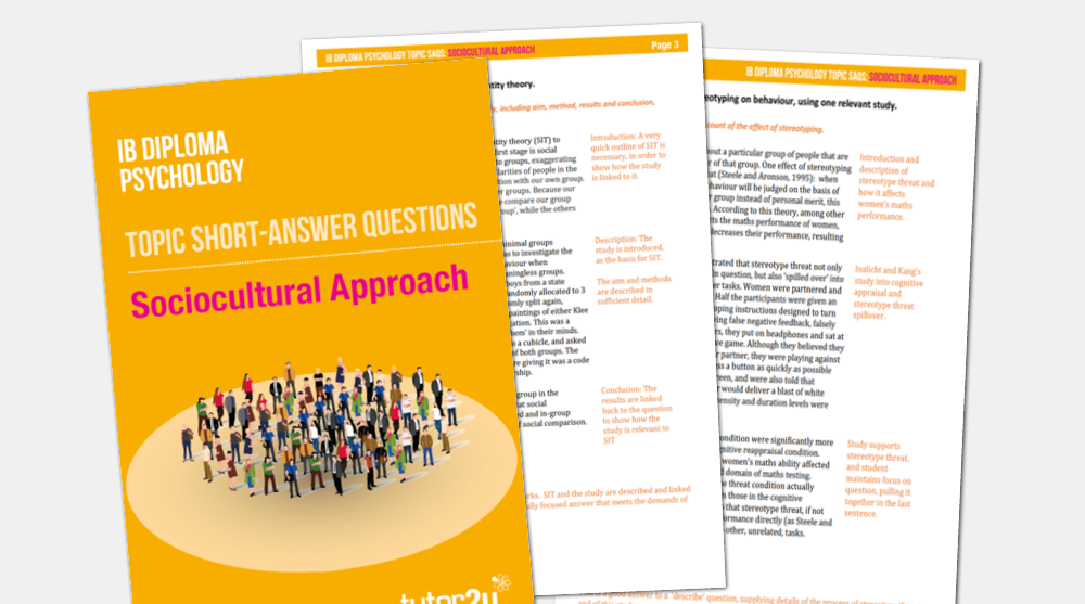 Sociocultural Approach: IB Diploma Psychology Short Answer Questions ...