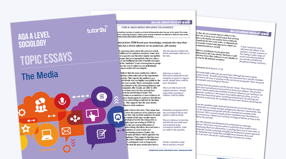 Media Topic Essays for AQA A-Level Sociology | Shop | tutor2u