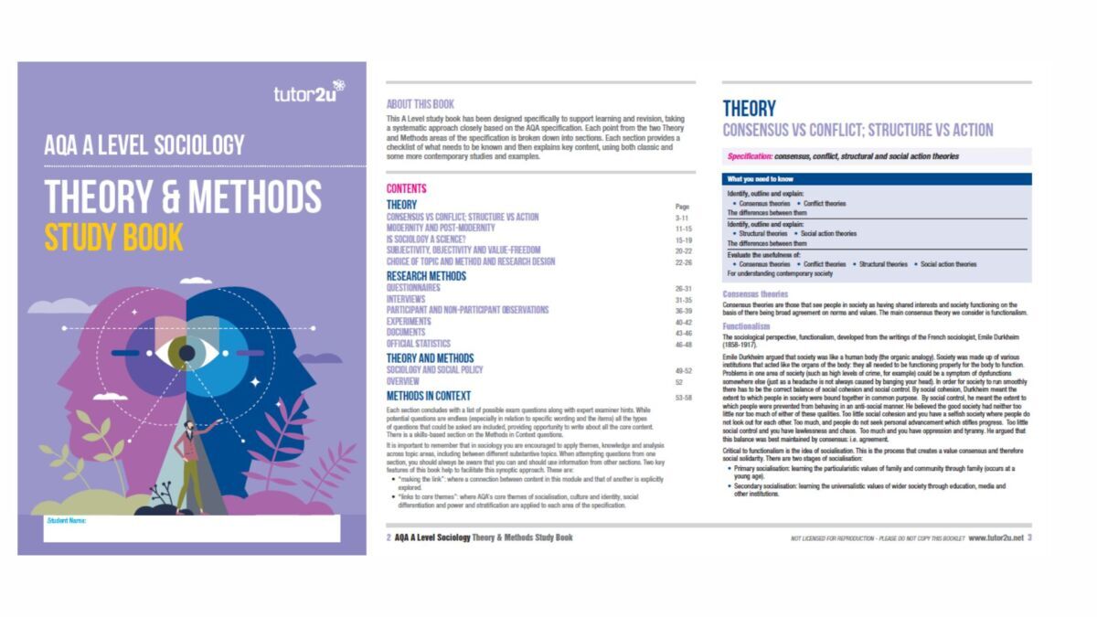 Theory & Methods Study Book for AQA A-Level Sociology | Shop | tutor2u