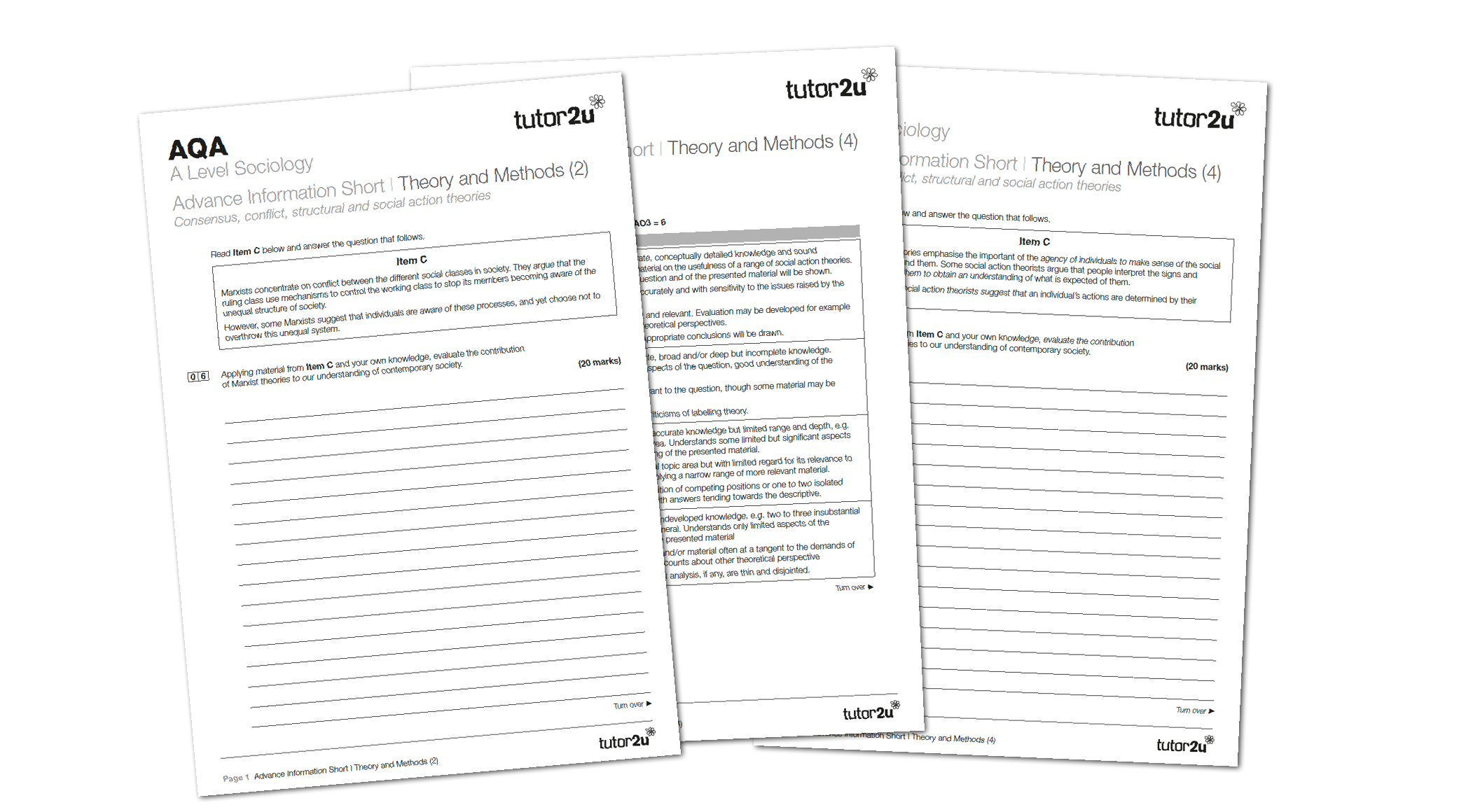 AQA A-Level Sociology Advance Information Shorts 2022 - Theory & Methods | Shop | tutor2u