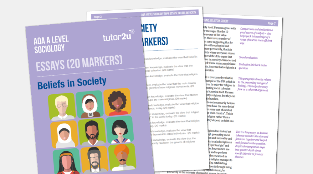 Beliefs in Society: AQA A Level Sociology Topic Essays (20 Marks ...