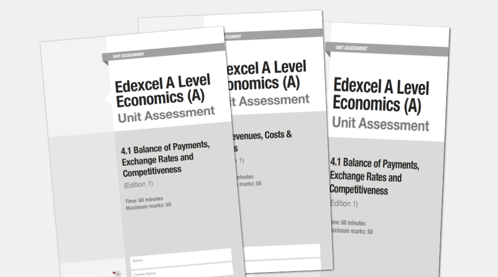 Unit Assessments for Edexcel A Level Economics | Shop | Economics | tutor2u