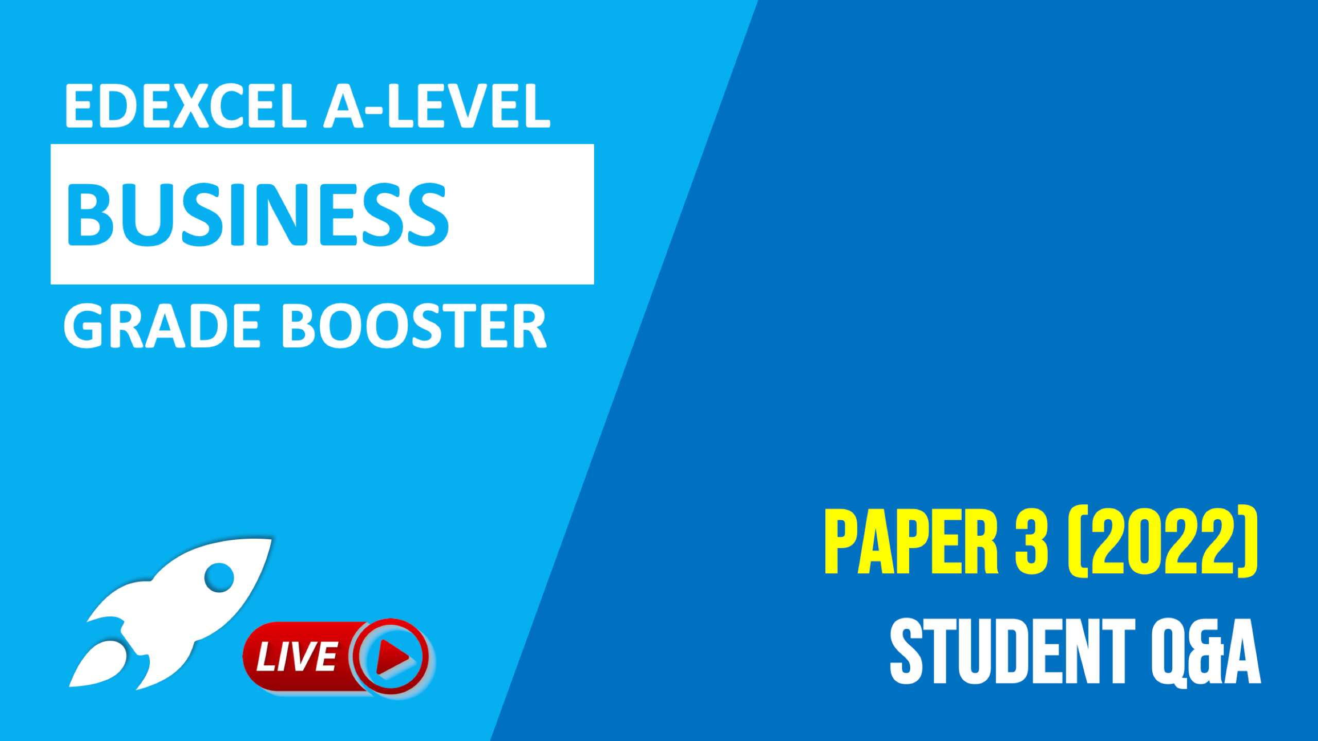 Edexcel A-Level Business | Paper 3 (2022) Student Q&A | Livestreams ...
