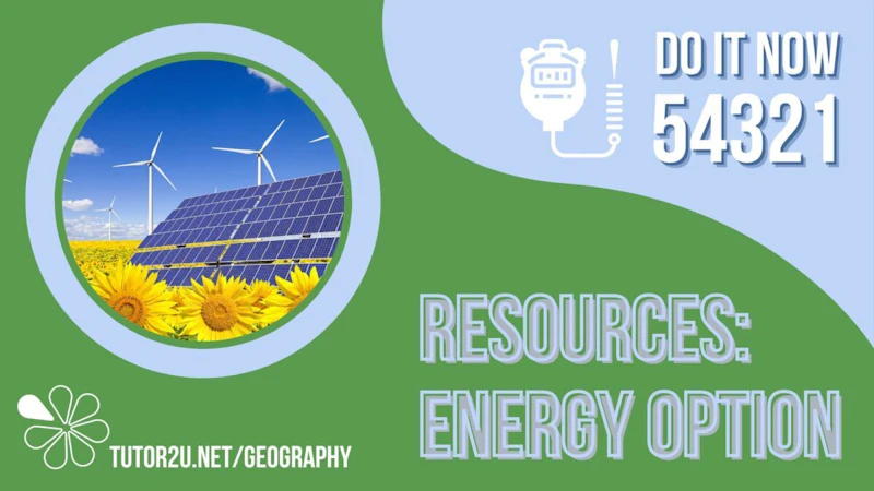 54321 'Do it now' activity for GCSE Geography: Resource Management ...