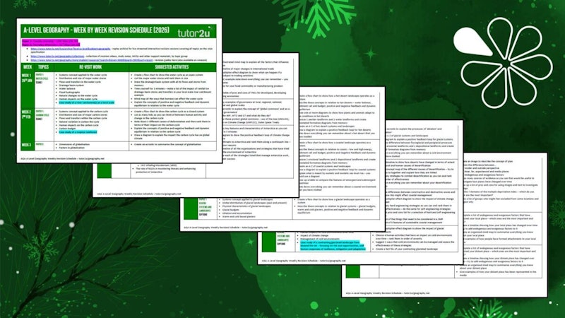 Weekly Revision Schedule for AQA A-Level Geography - A 15 Week Plan to Prepare for the Exams ...