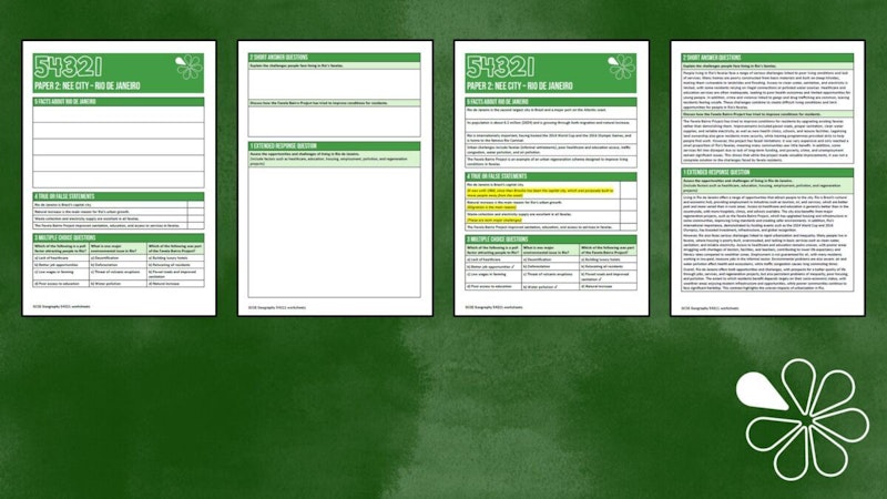 54321 Recap Worksheet for AQA GCSE Geography (Paper 2) - NEE City: Rio ...