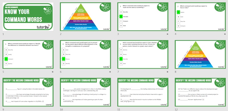 Know Your GCSE Geography Command Words Revision Activity | Reference ...