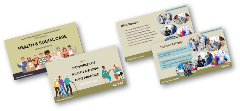 Taster Lesson for Unit 3 Unit 3 Principles of Health & Social Care Practice | AAQ BTEC National ...