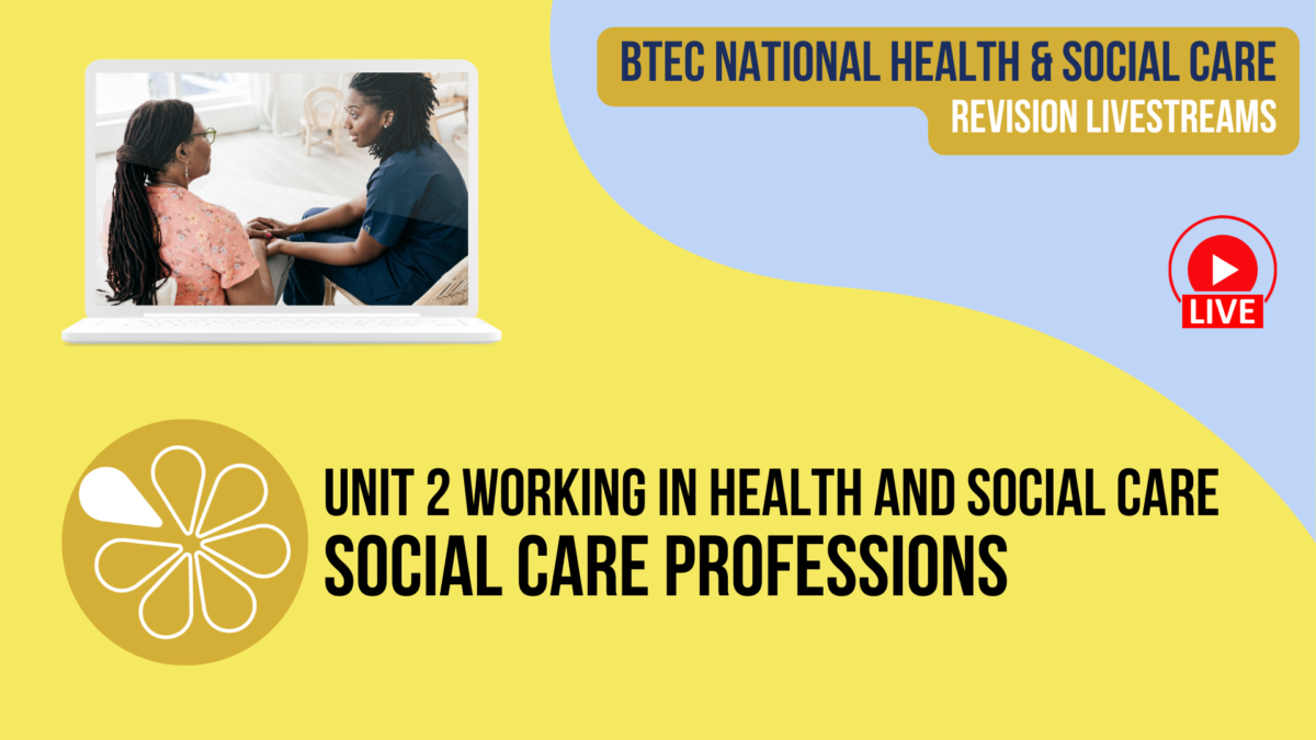Social Care Professions | Live Revision for HSC Unit 2 Working in ...