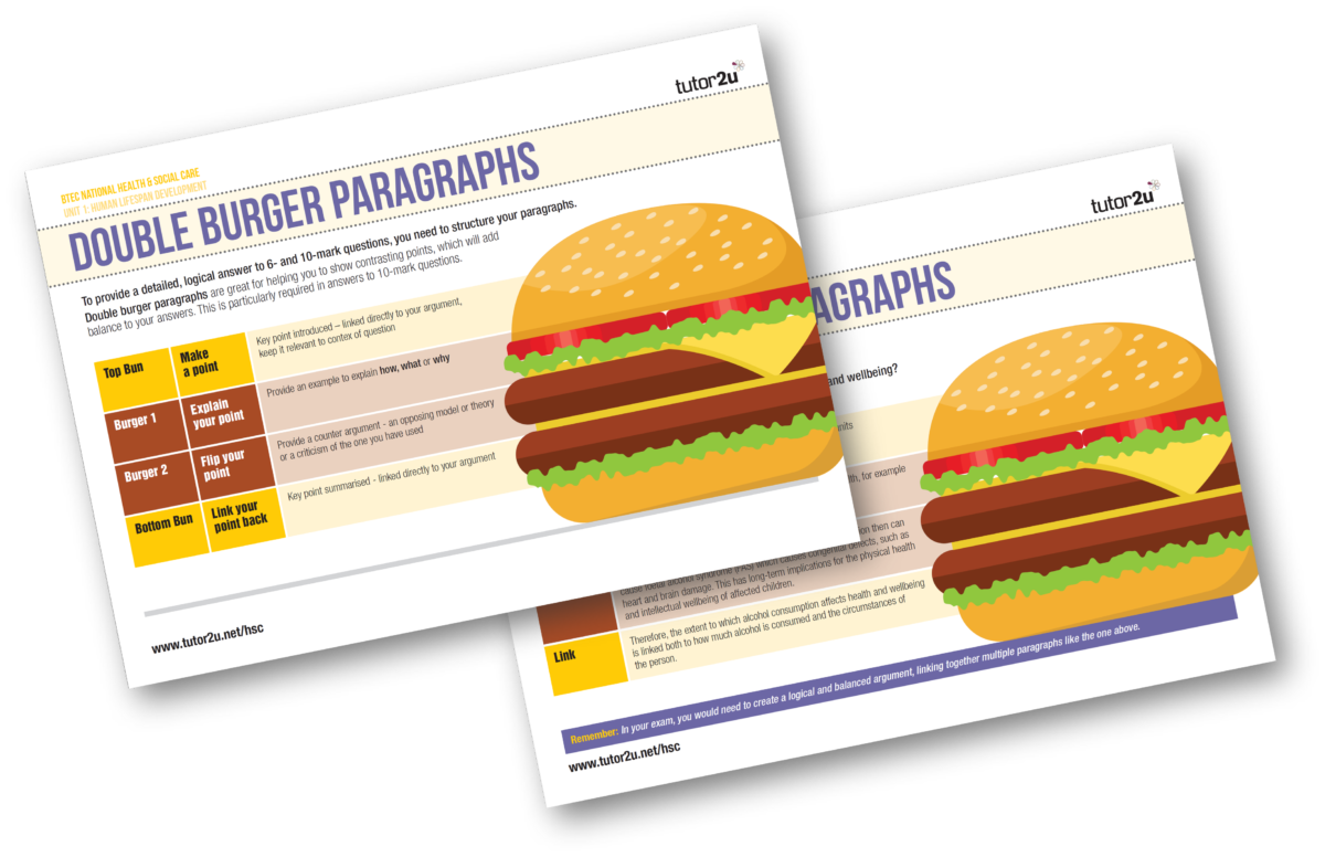 Double Burger Paragraphs: BTEC National Unit 1 Human Lifespan ...