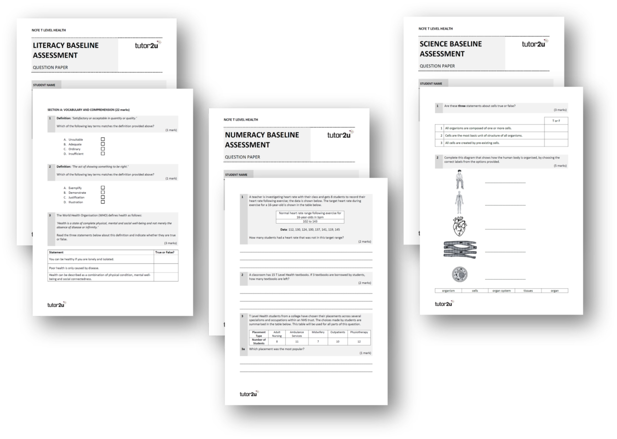 Baseline Assessments for NCFE T Level Health | Reference Library ...