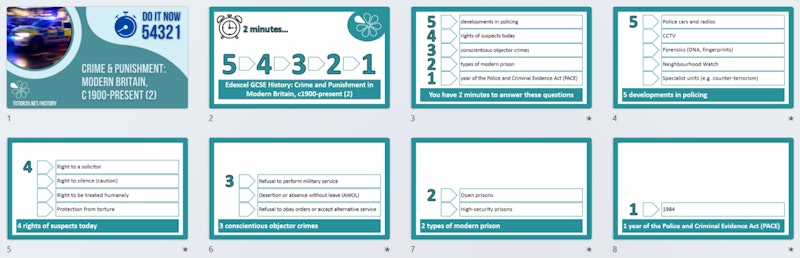 54321 Do It Now Activities for Edexcel GCSE History: Crime and ...