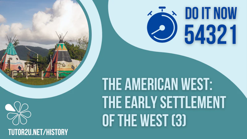 54321 Do It Now Activities for Edexcel GCSE History: The American West ...