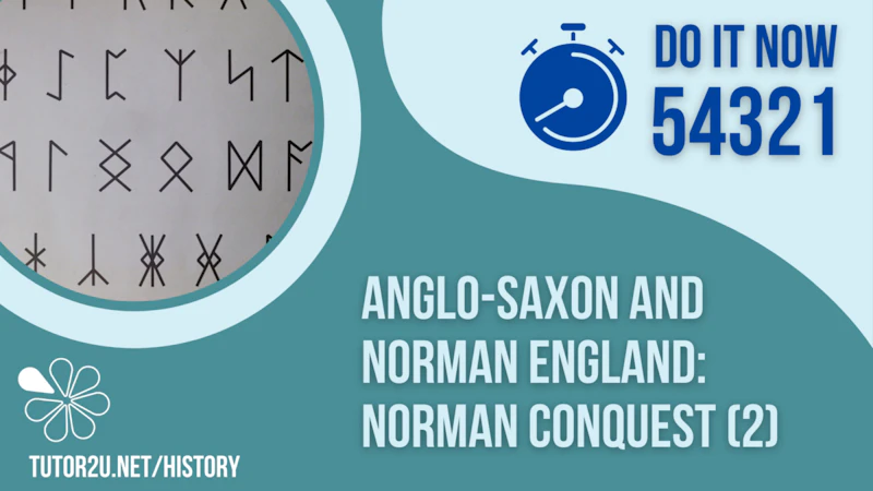 54321 Do It Now Activities for Edexcel GCSE History: Anglo-Saxon and ...