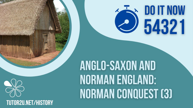 54321 Do It Now Activities for Edexcel GCSE History: Anglo-Saxon and ...