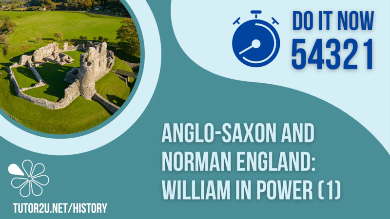 54321 Do It Now Activities for Edexcel GCSE History: Anglo-Saxon and ...