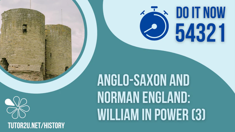 54321 Do It Now Activities for Edexcel GCSE History: Anglo-Saxon and ...