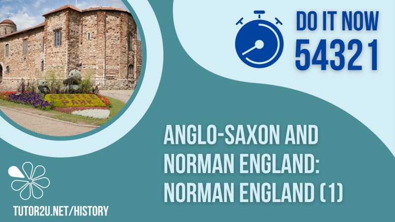 54321 Do It Now Activities for Edexcel GCSE History: Anglo-Saxon and ...